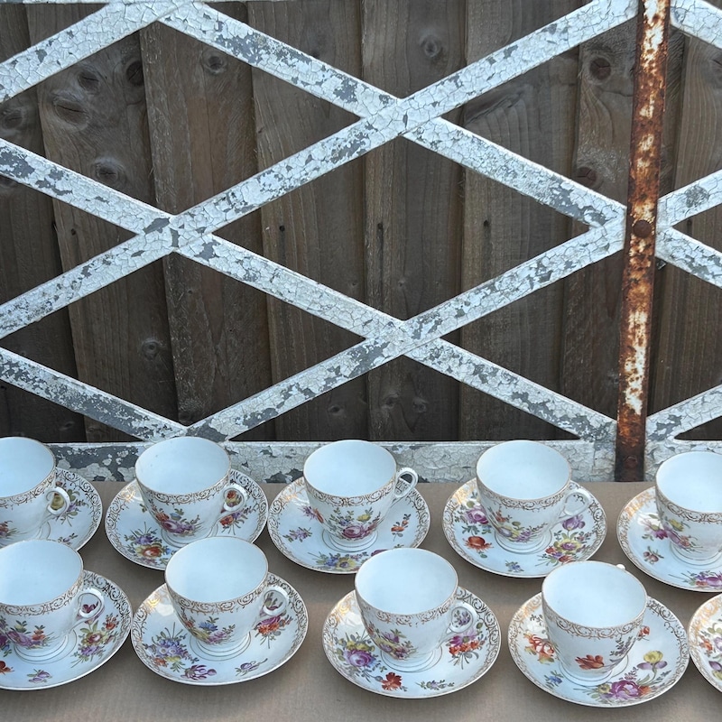 Dresden China Tea Cups - Etsy