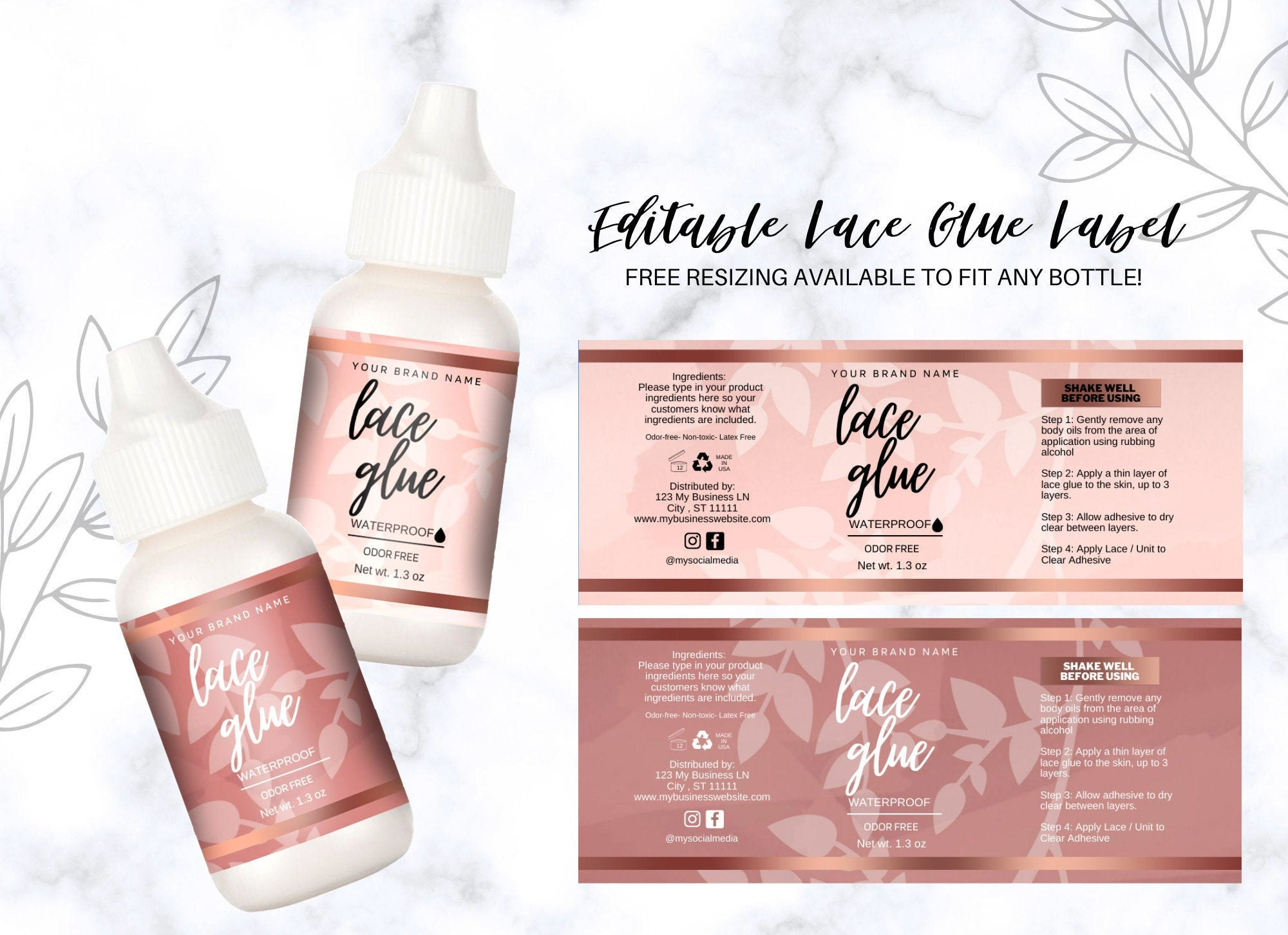 DIY Product Label Lace Glue Label Private Label Lace Glue | Etsy