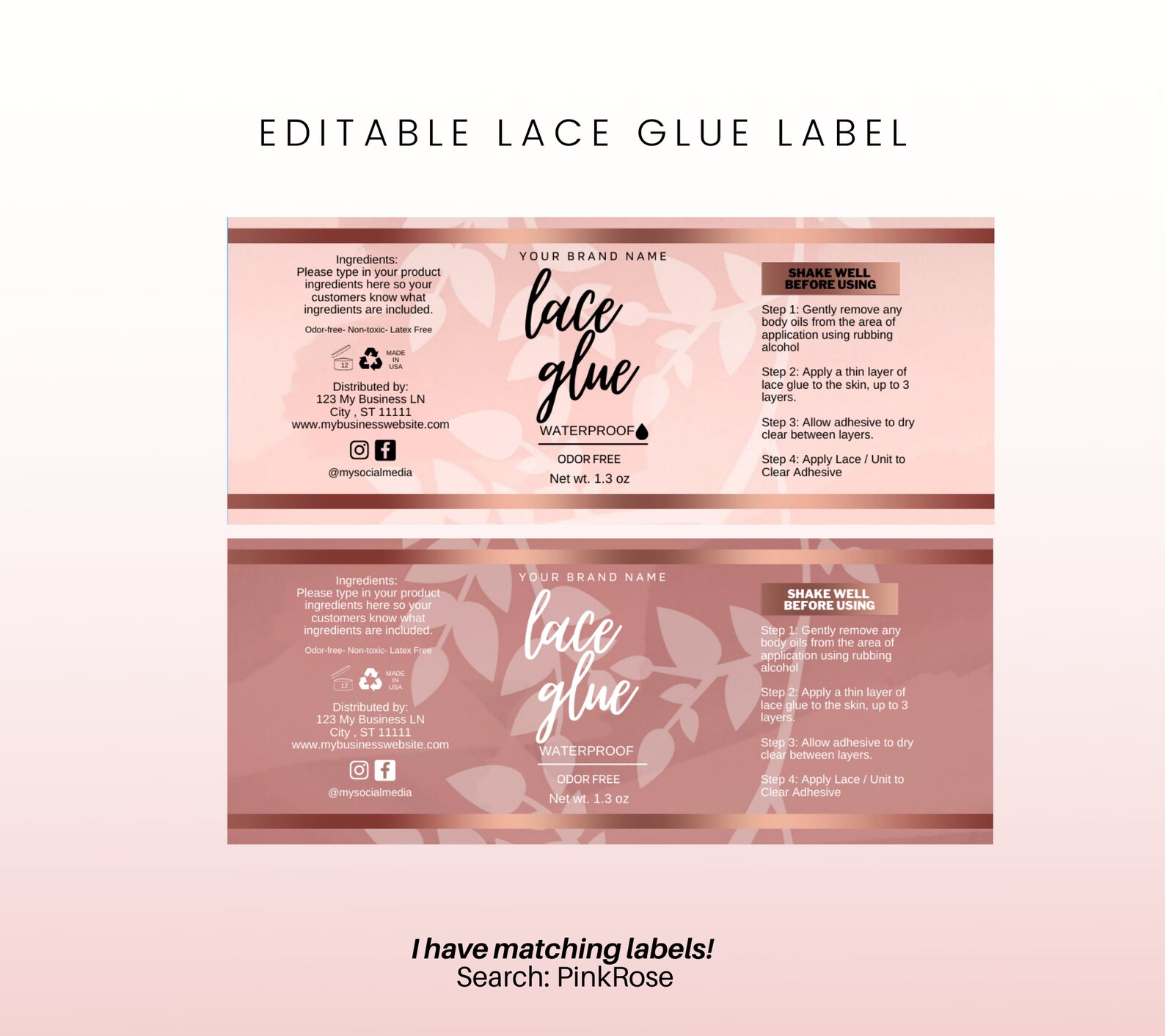 DIY Product Label Lace Glue Label Private Label Lace Glue | Etsy