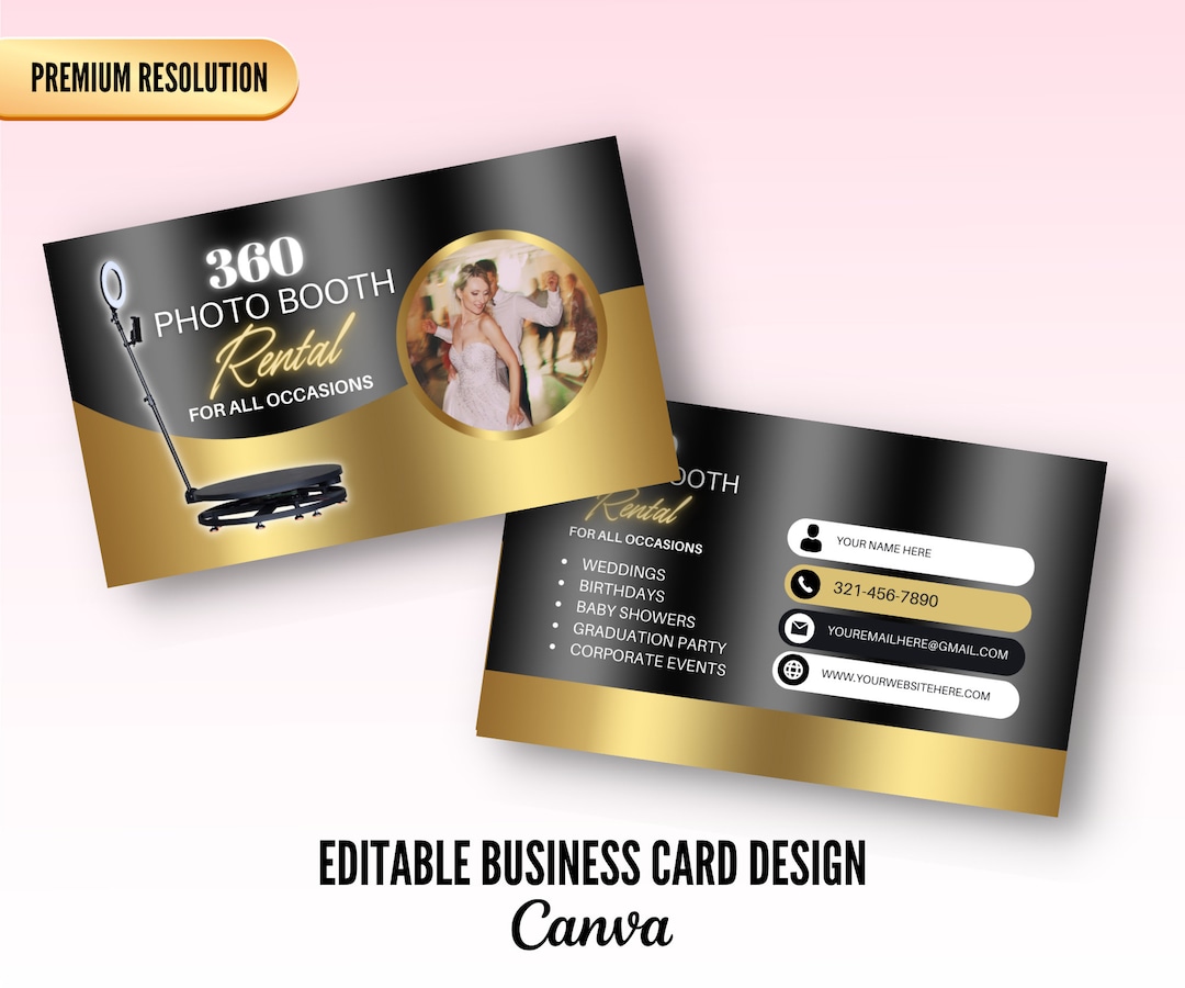 360 Photo Booth Business Card Business Card Design Event - Etsy Australia