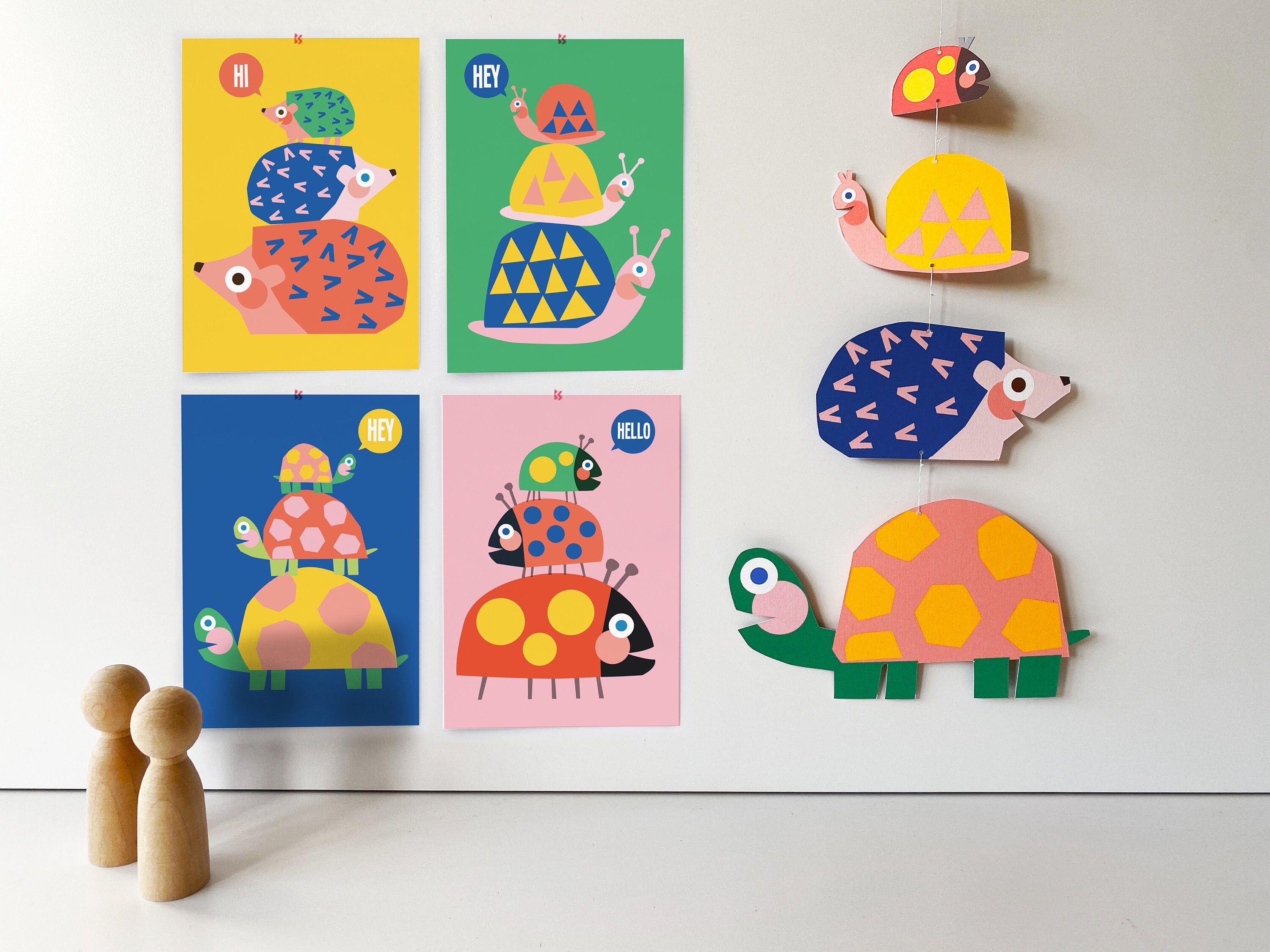 Animal Mobile Paper Mobile Tortoise Hedgehog Snail Ladybird Kid Mobile ...