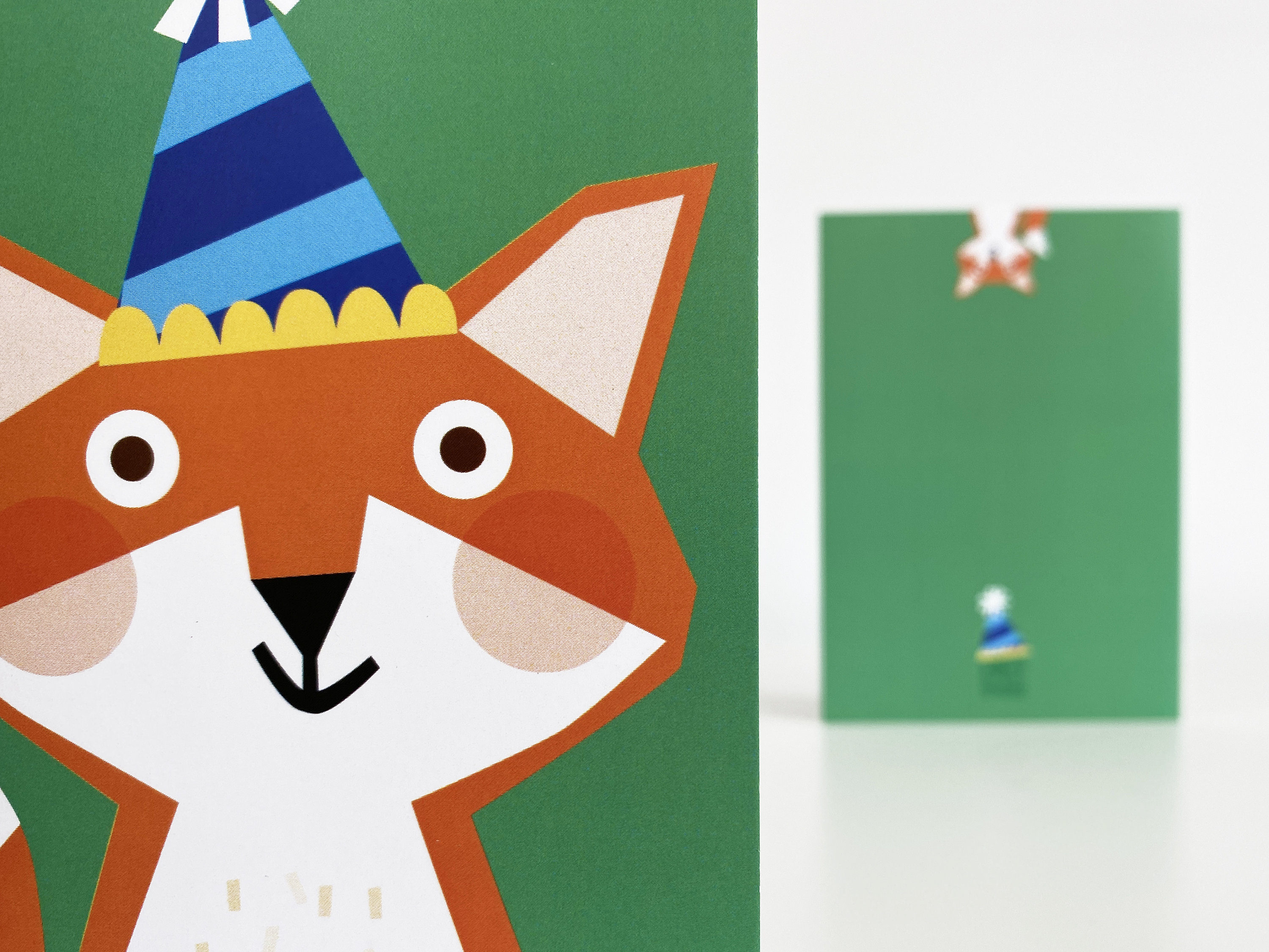 Childrens Fox Card Birthday Party Invite Blank Celebration Card ...