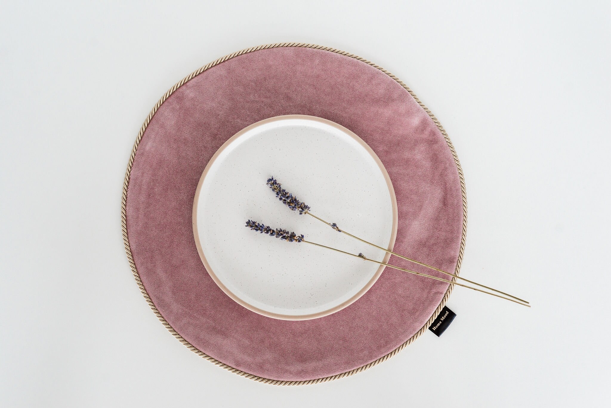 Pink Velvet Round Placemats Set of 4/ Dusty Rose Placemat Set - Etsy