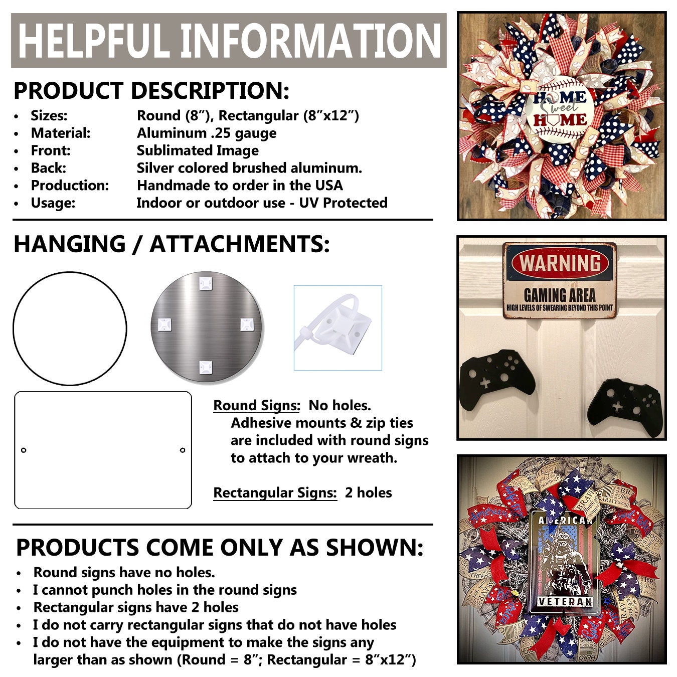 8 Metal Wreath Sign Father 5 I Love You Dad Daddy - Etsy UK