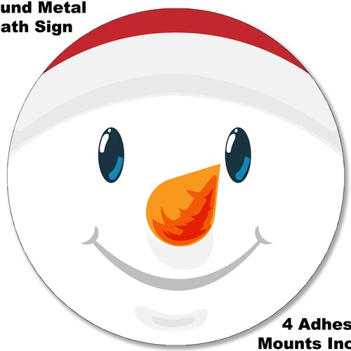 8 Round Snowman Face Metal Wreath Sign - Etsy