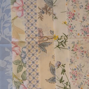 Fat Quarter Bundle Vintage & Upcycled Sheets Blue, Yellow and Pink ...