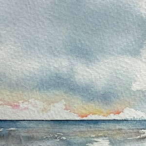 Dawn, Maine - Mounted Mini Watercolour Painting, Original - Etsy
