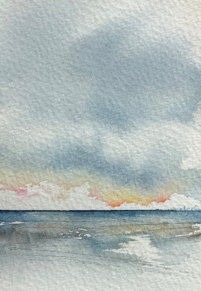 Dawn, Maine - Mounted Mini Watercolour Painting, Original - Etsy