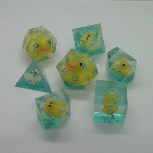 Golden Dnd Dice Set of 7 / Bee Dice / Polyhedral Metal Dice - Etsy