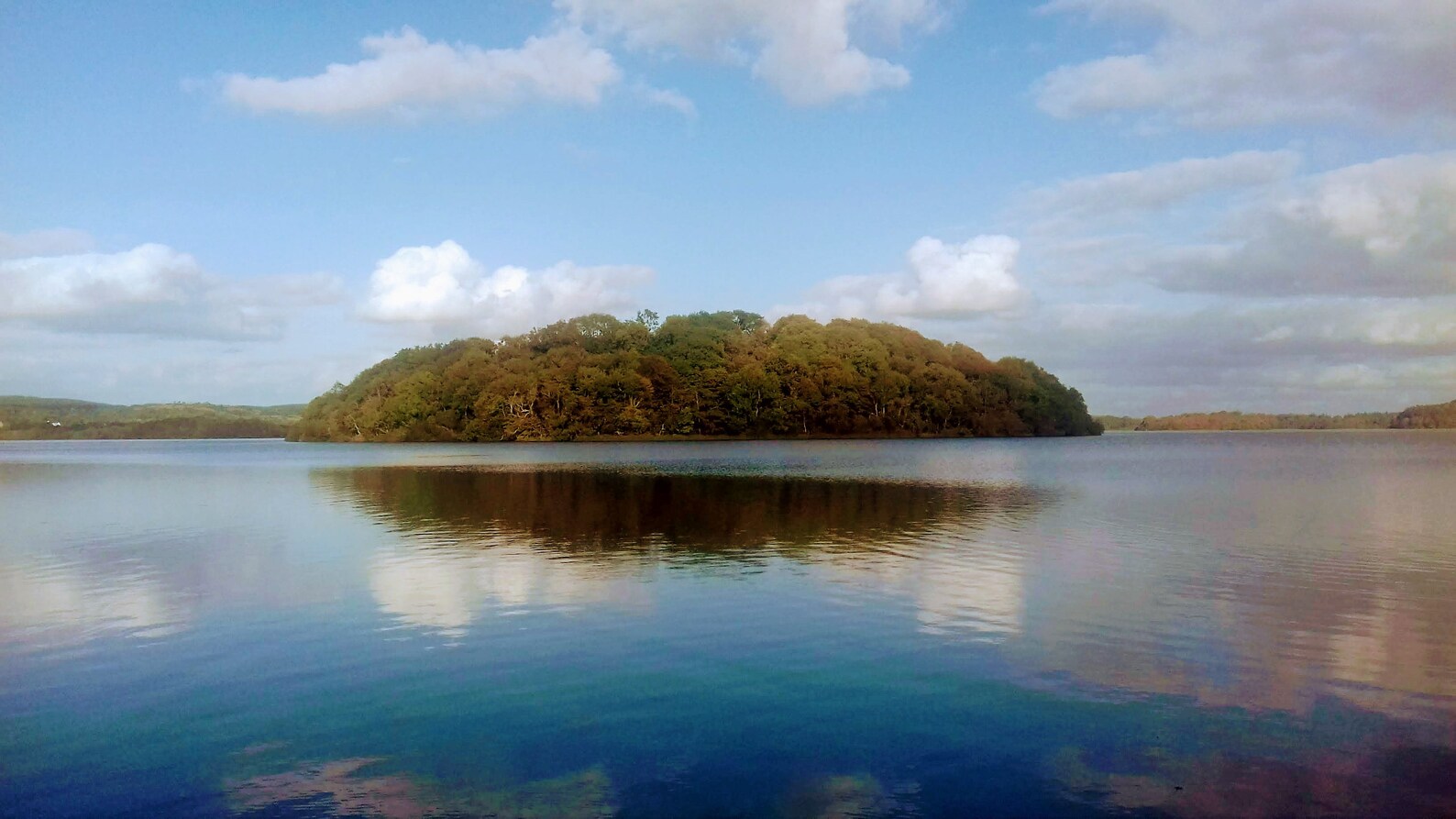 Mounted Photo Print Lough Key. Reflection on Lough Key, Co. Roscommon ...