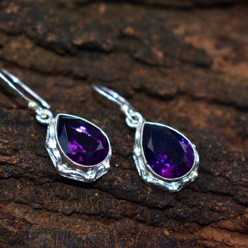 Amethyst Earrings - Etsy