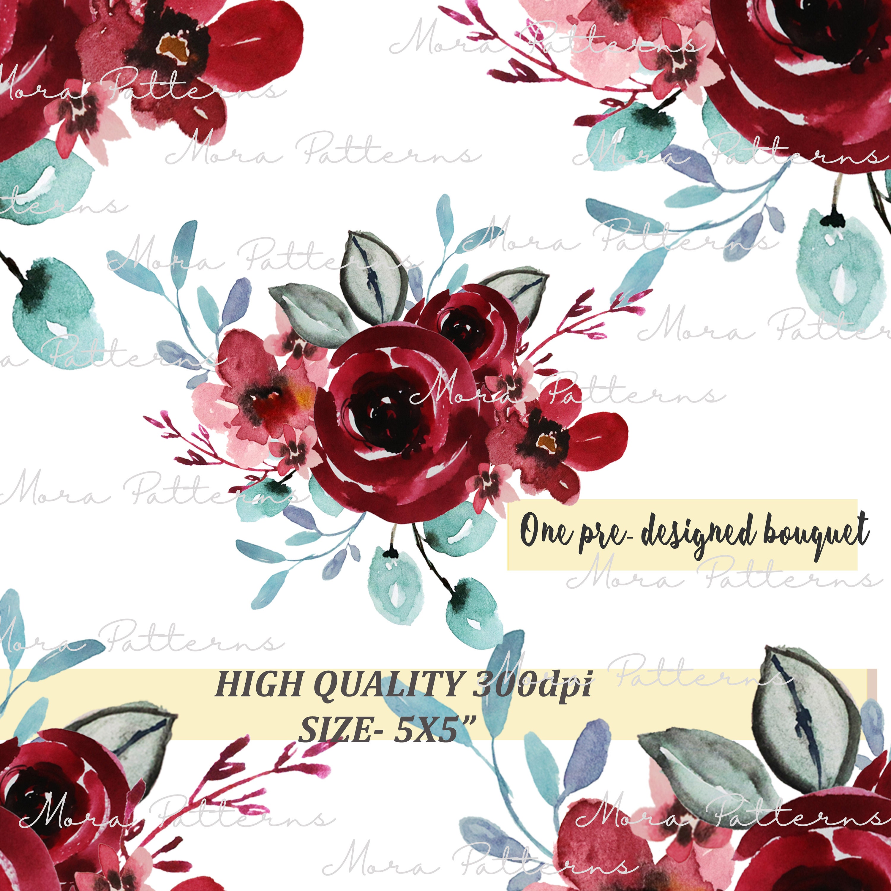 Burgundy Floral Wreath Clipart, Invitation Graphics, Holiday Clipart ...