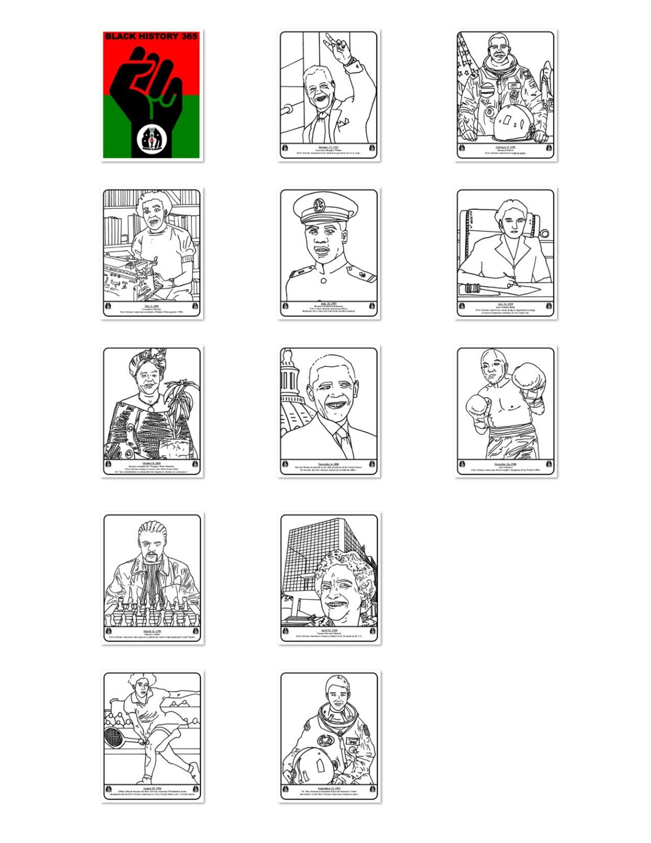 Black History 365 Coloring Book for Kids Download - Etsy
