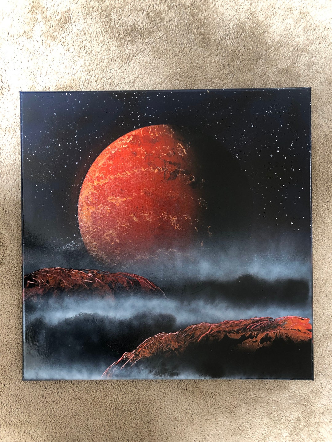 Planet Looming - 20”x20” Spray Painting on 1/2” Canvas - Etsy