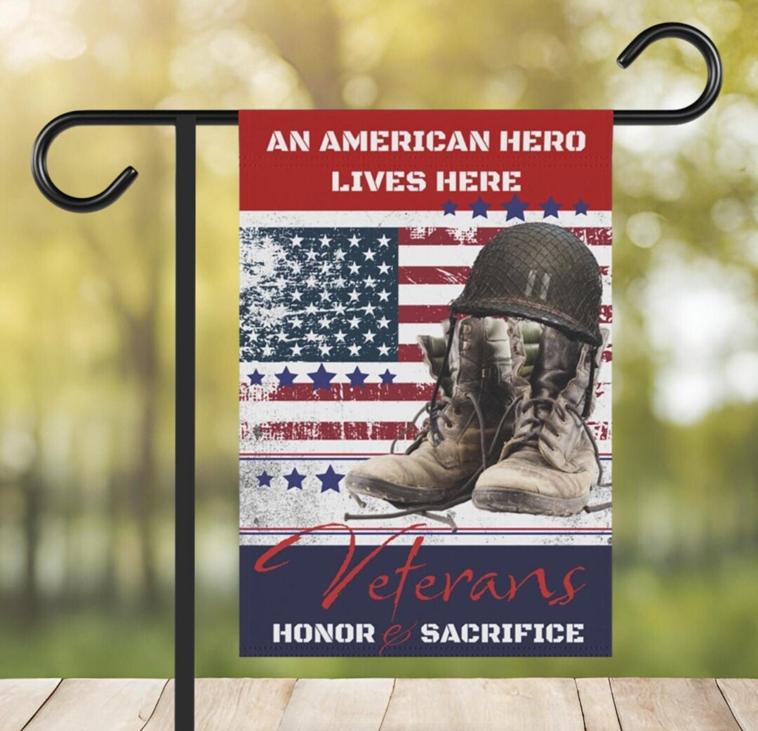 Honor Veteran House Yard Flag Banner, American Flag Hero, Patriotic ...