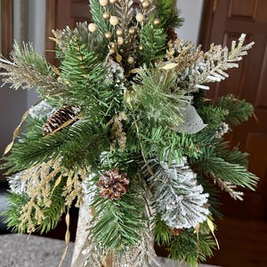 Christmas Pillar Centerpiece Arrangement Elegant Unique 31" Gold ...