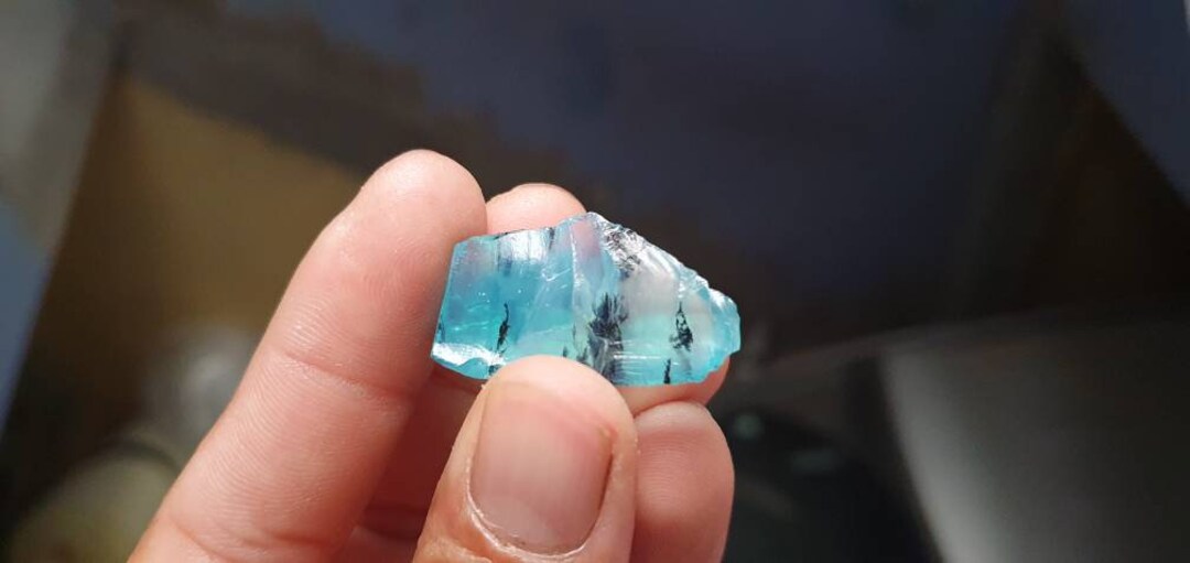 25 Ct Alto Grado Peruano ópalo Azul áspero Con Dentrito - Etsy