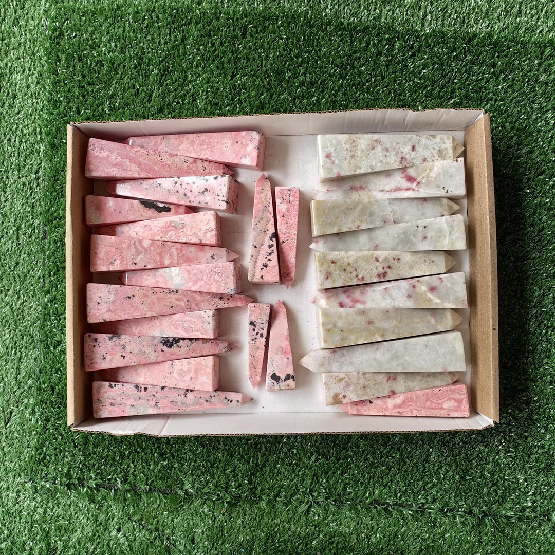 Lot 26 Pc Rhodonite & Cinabrite Towers - Etsy