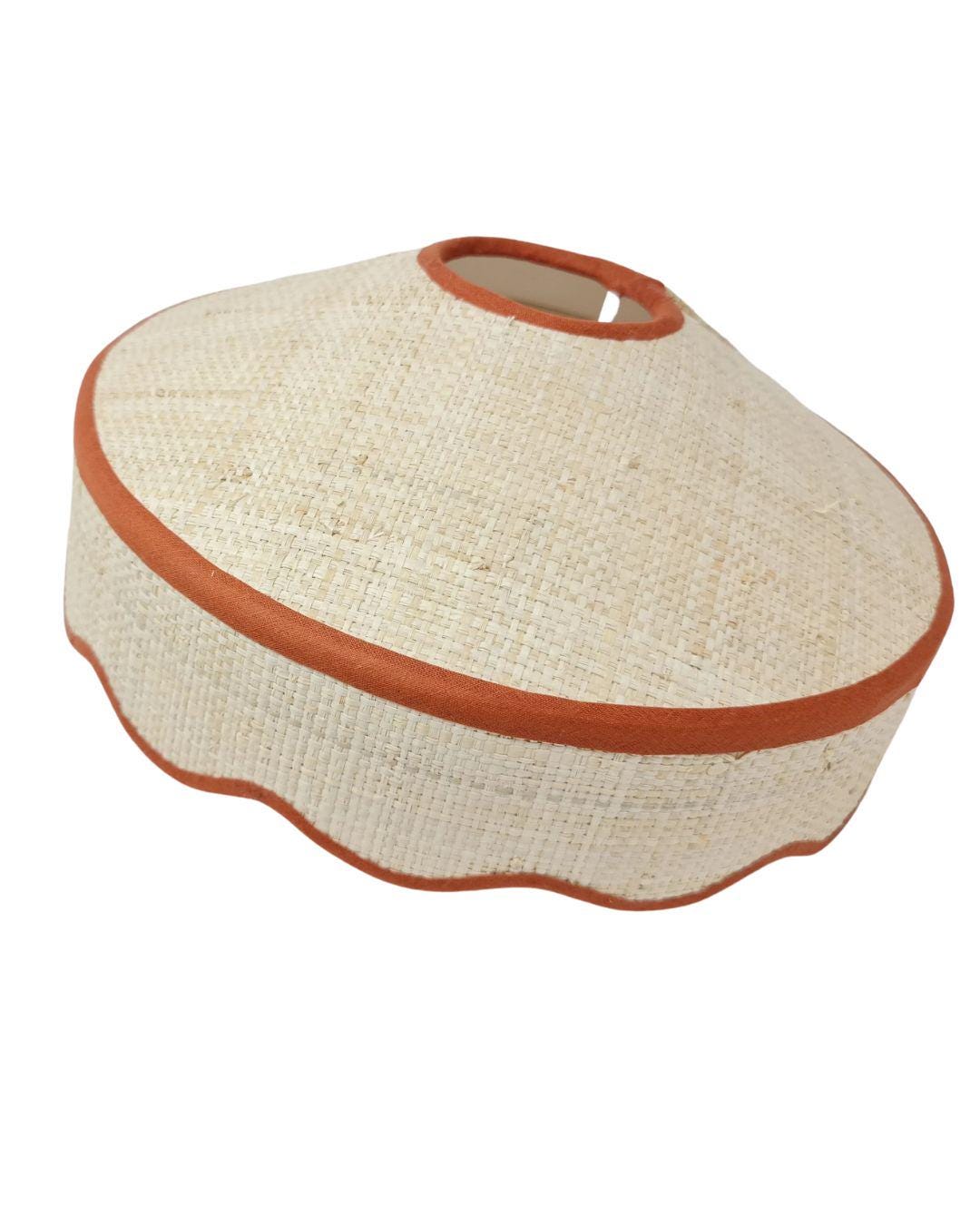 RAFFIA LAMPSHADE - Carasol Shade With Scallop Belt - Tapered - Natural ...