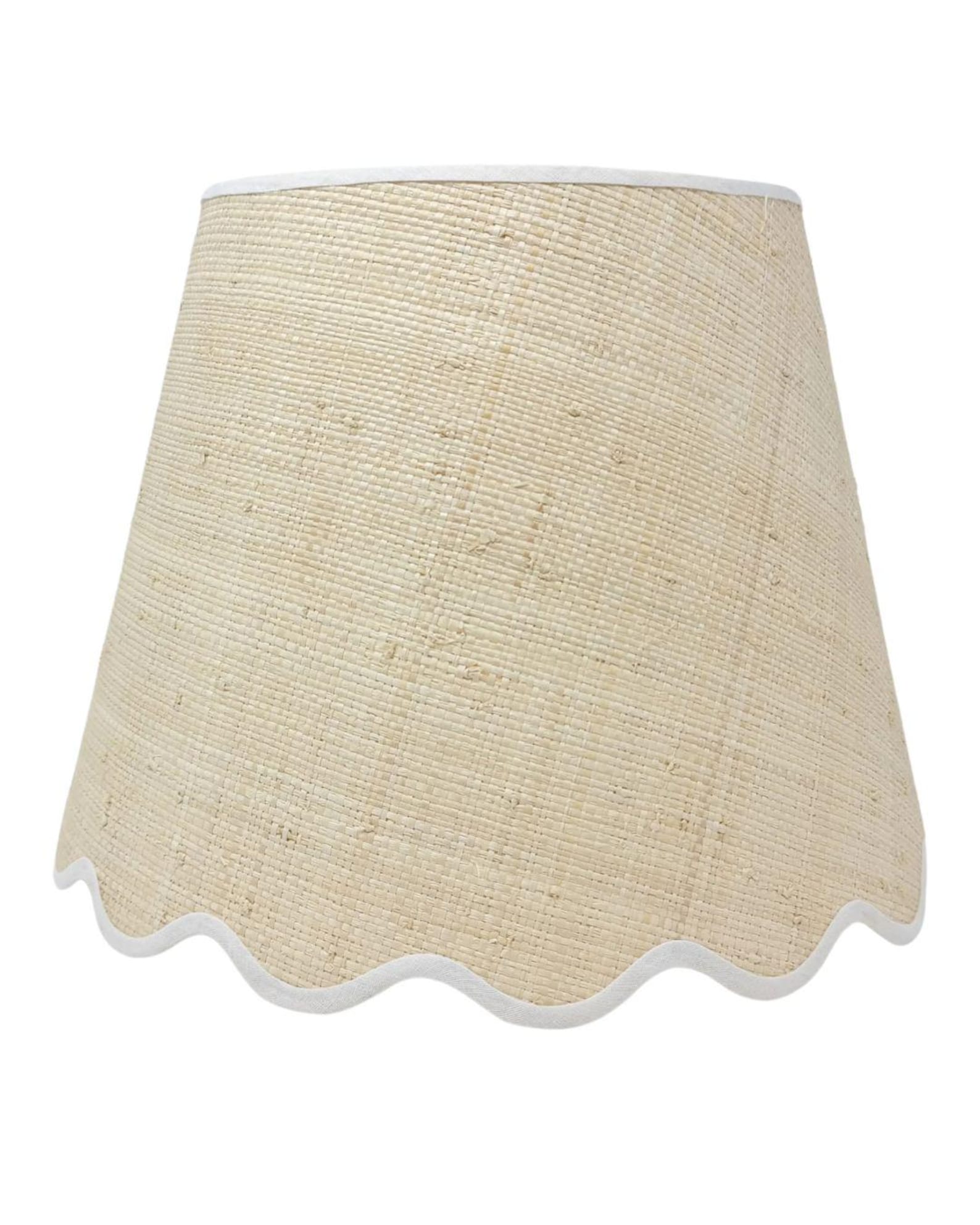 SCALLOP LAMPSHADE - Raffia - Tapered - Natural - Scalloped Edges - Trim ...