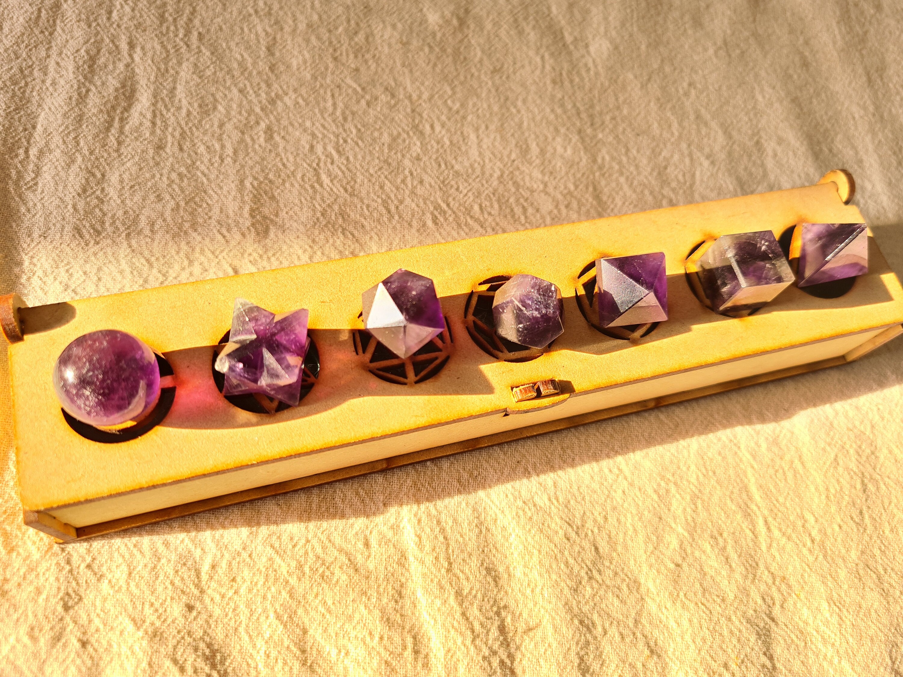 Amethyst Sacred Geometry Set | Natural Crystal Quartz Shapes - Etsy