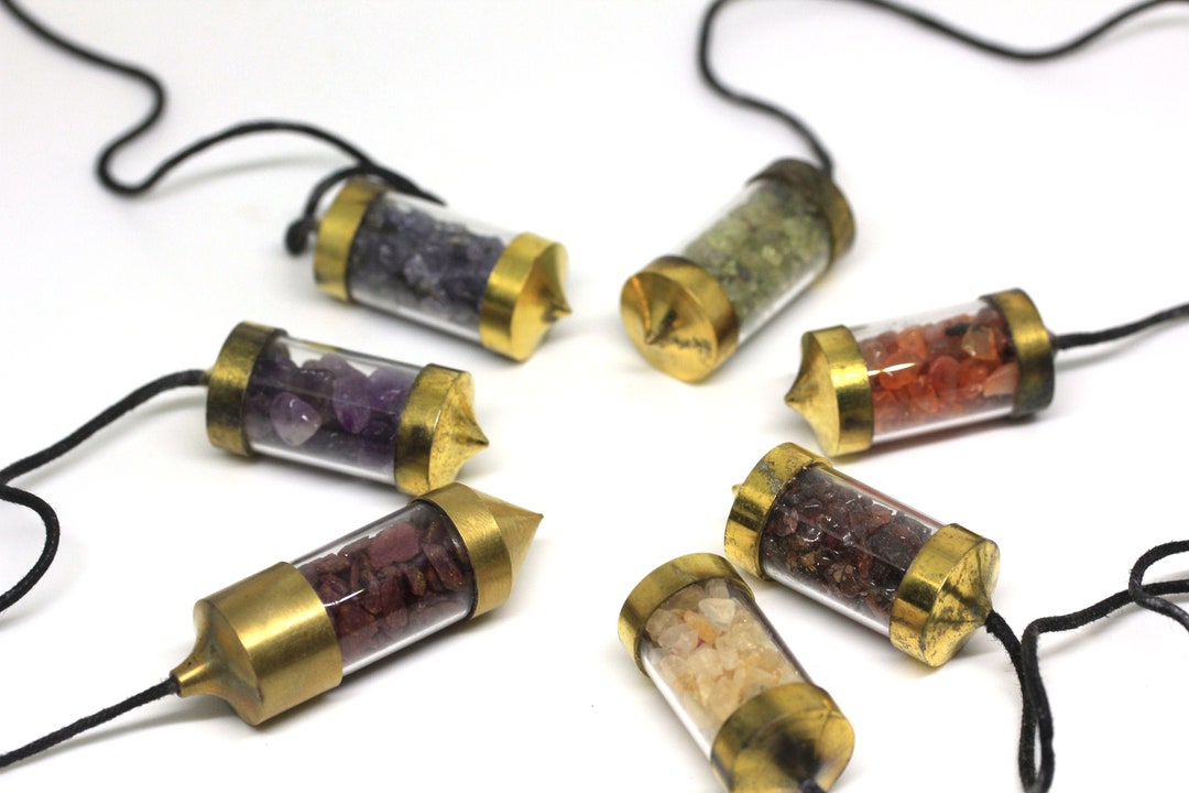 Gemstone Chip Pendulum: Refillable Wishing Bottle Dowsing Tool - Etsy