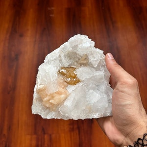 RARE Single Piece Powellite With Stilbite on Apophyllite, Indian ...
