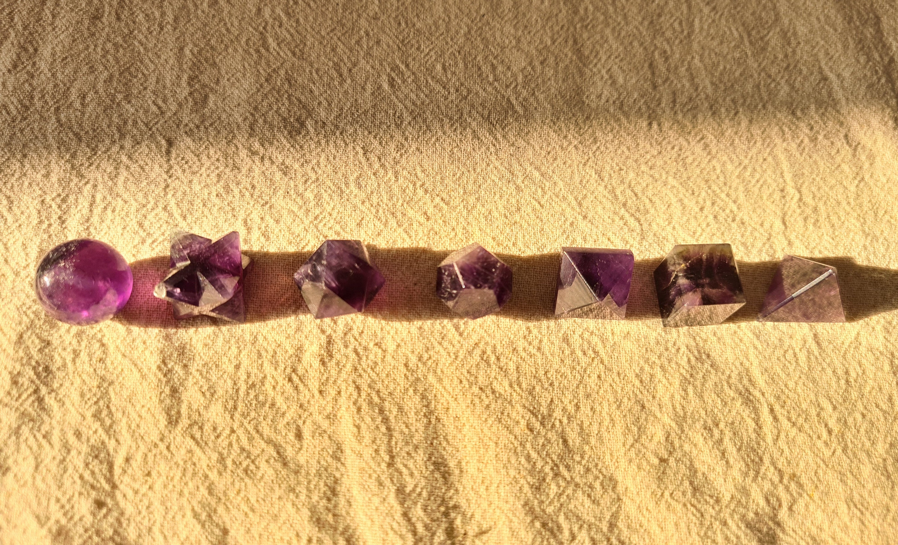 Amethyst Sacred Geometry Set | Natural Crystal Quartz Shapes - Etsy