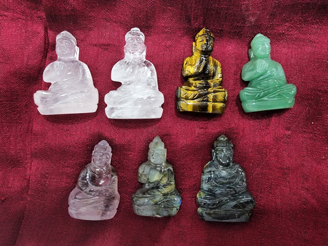 Mini Gemstone Buddha: Agate, Crystal, Labradorite Carvings (2-3 Inch ...