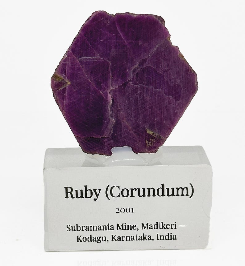 Subramania Mine Ruby Slice – 60g Corundum Crystal, UV Reactive - Etsy