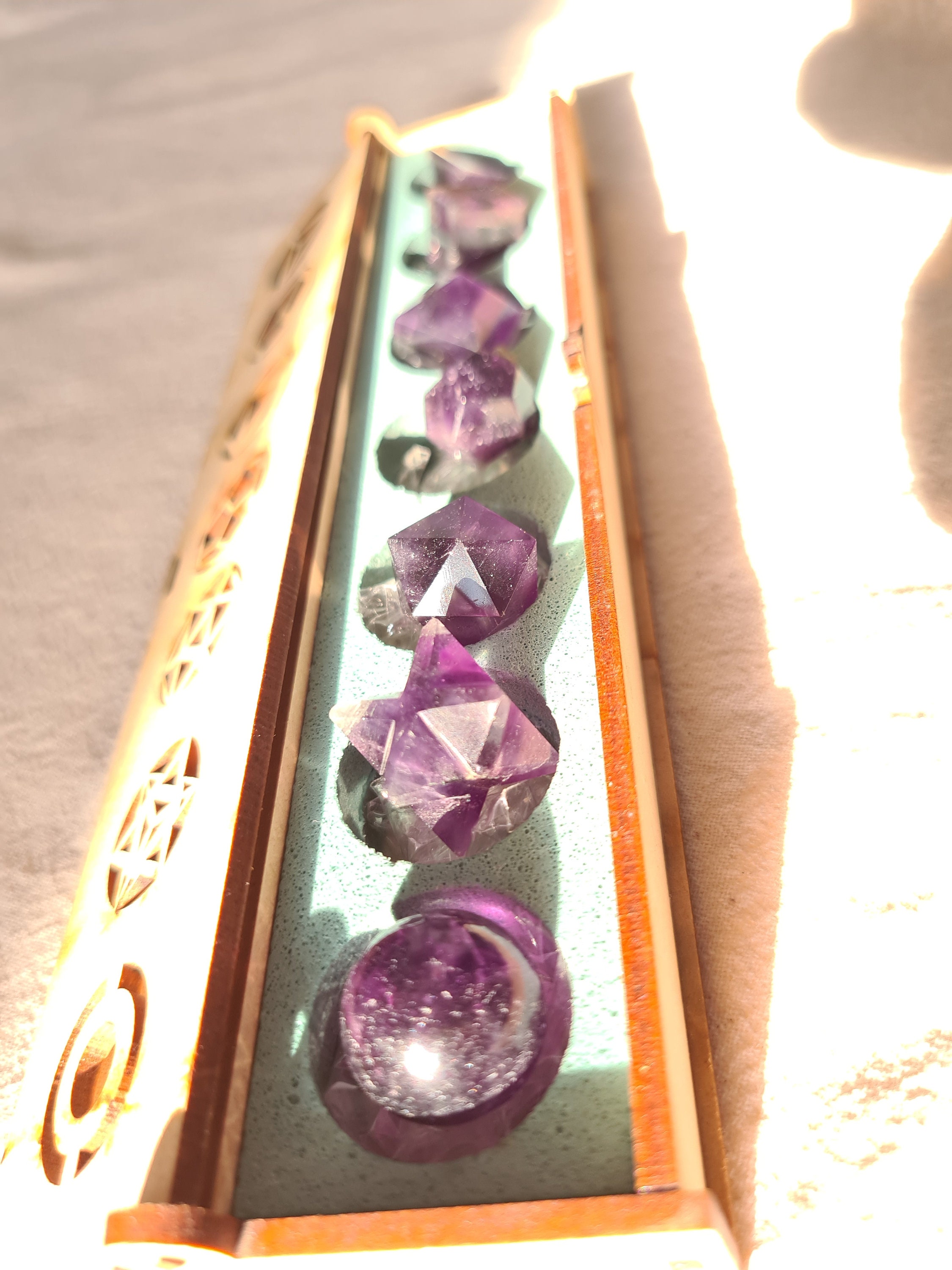 AMETHYST Sacred Geometry Crystal Quartz Setssacred Geometry | Etsy
