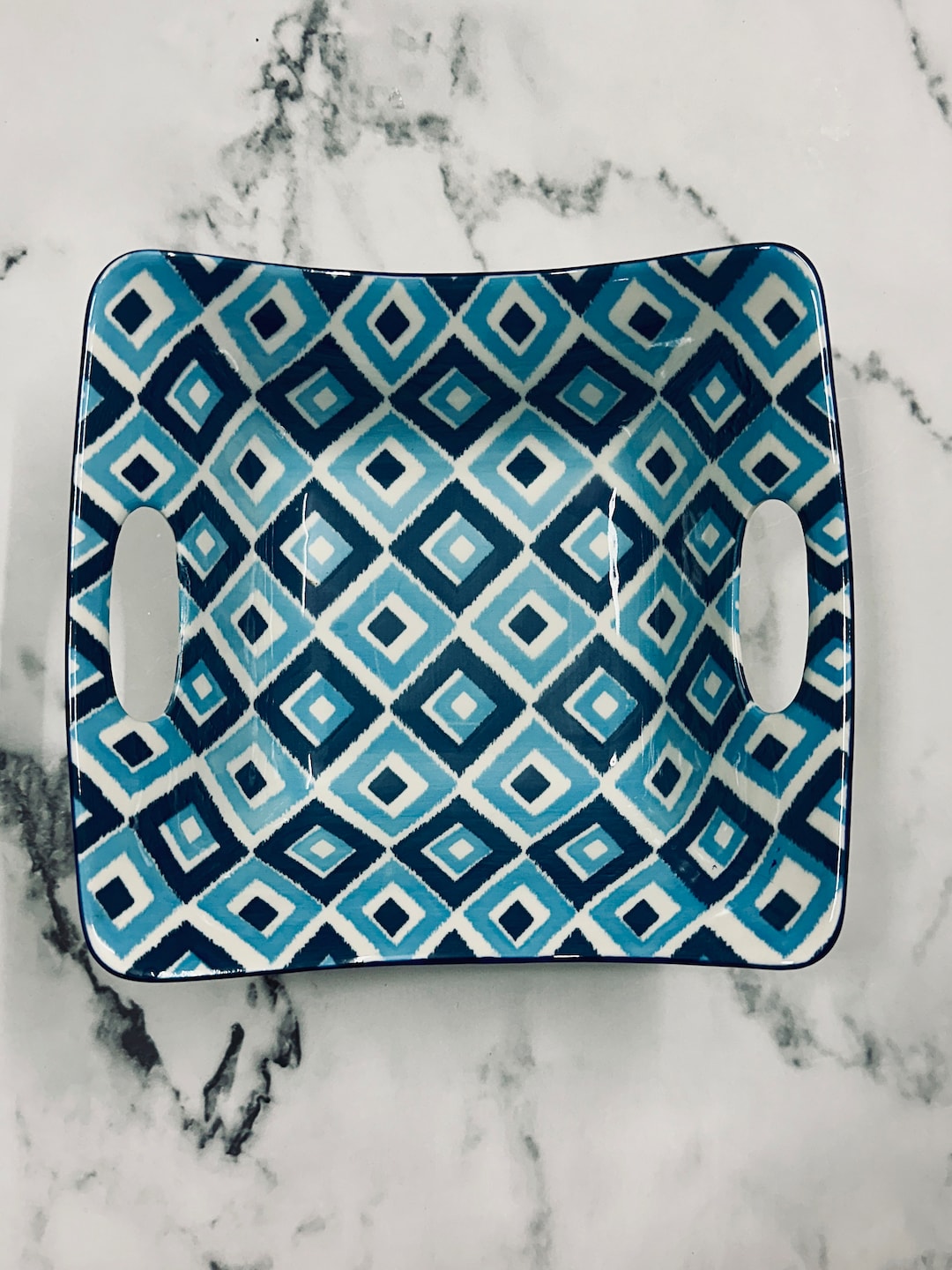 Blue Ceramic Serving Bowl - Elegant and Versatile Tableware, Fruit Bowl ...