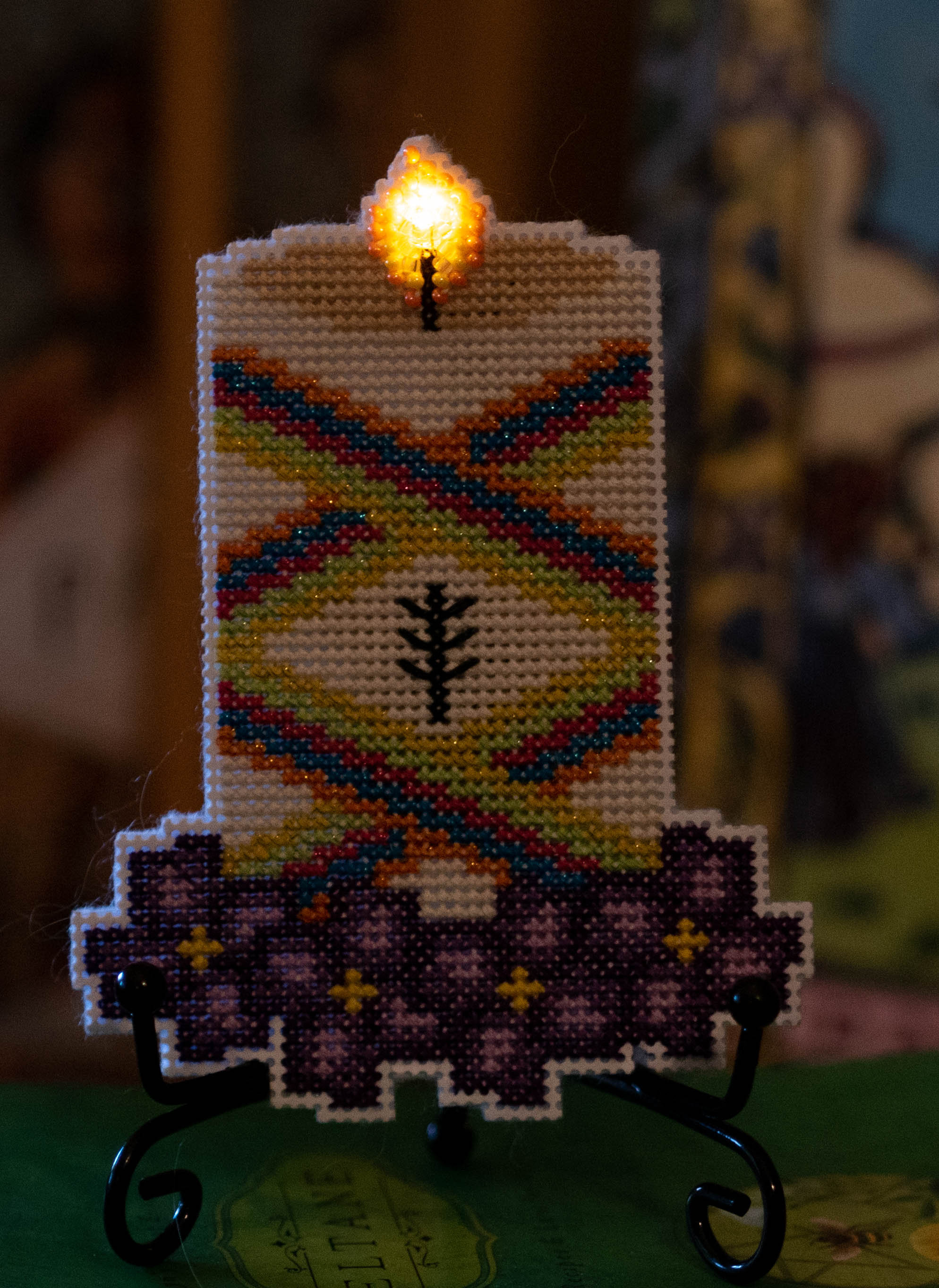 LED Cross Stitch Kit: Yellow Flicking Diodes, Resistors, Conductive ...