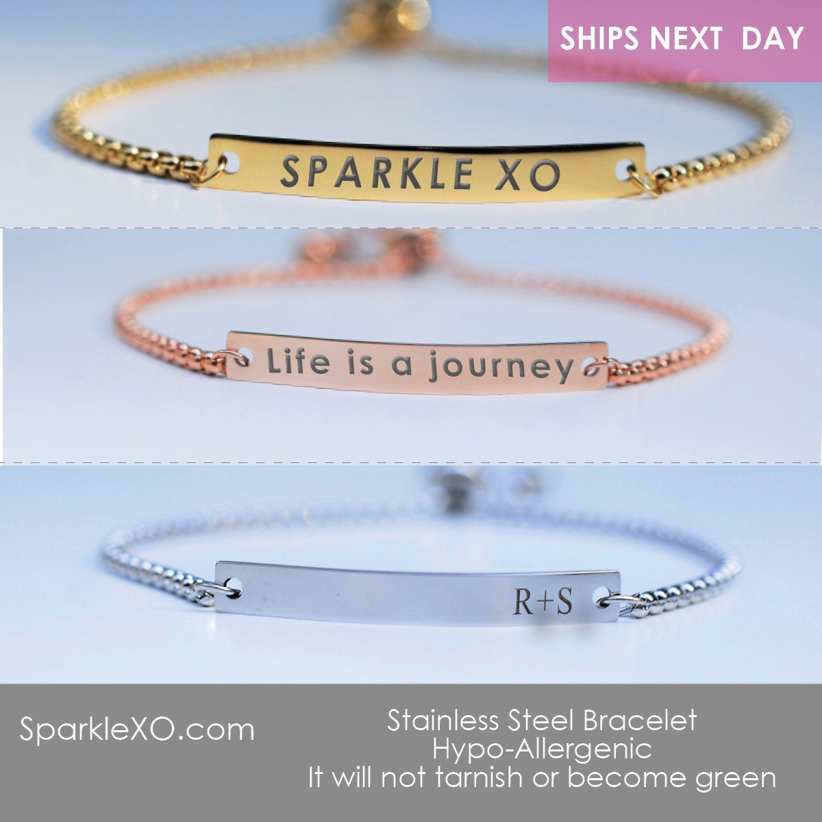 Personalized Bracelet Engraved Bracelets Friendship | Etsy