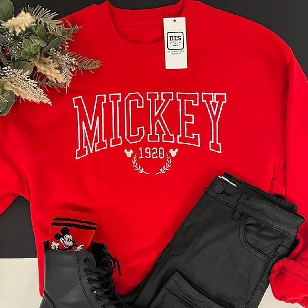 Varsity Mickey Theme Park WDW DLP & DLR Embroidered T-shirt - Etsy