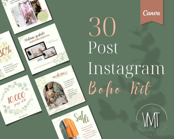 30 Post Instagram. Boho Style Pack Natural Post Boho - Etsy
