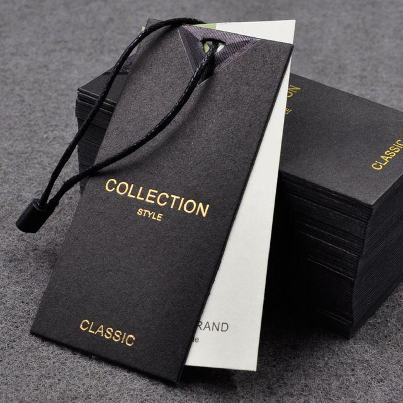 Black Custom Price Tags With String Tags Black Recycled Swing Tag ...