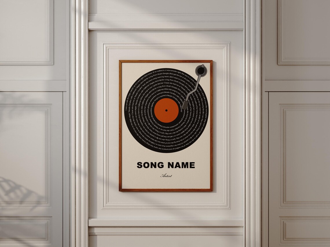 Custom Song Record Poster Print Personalized Music Vinyl Wall Art ...