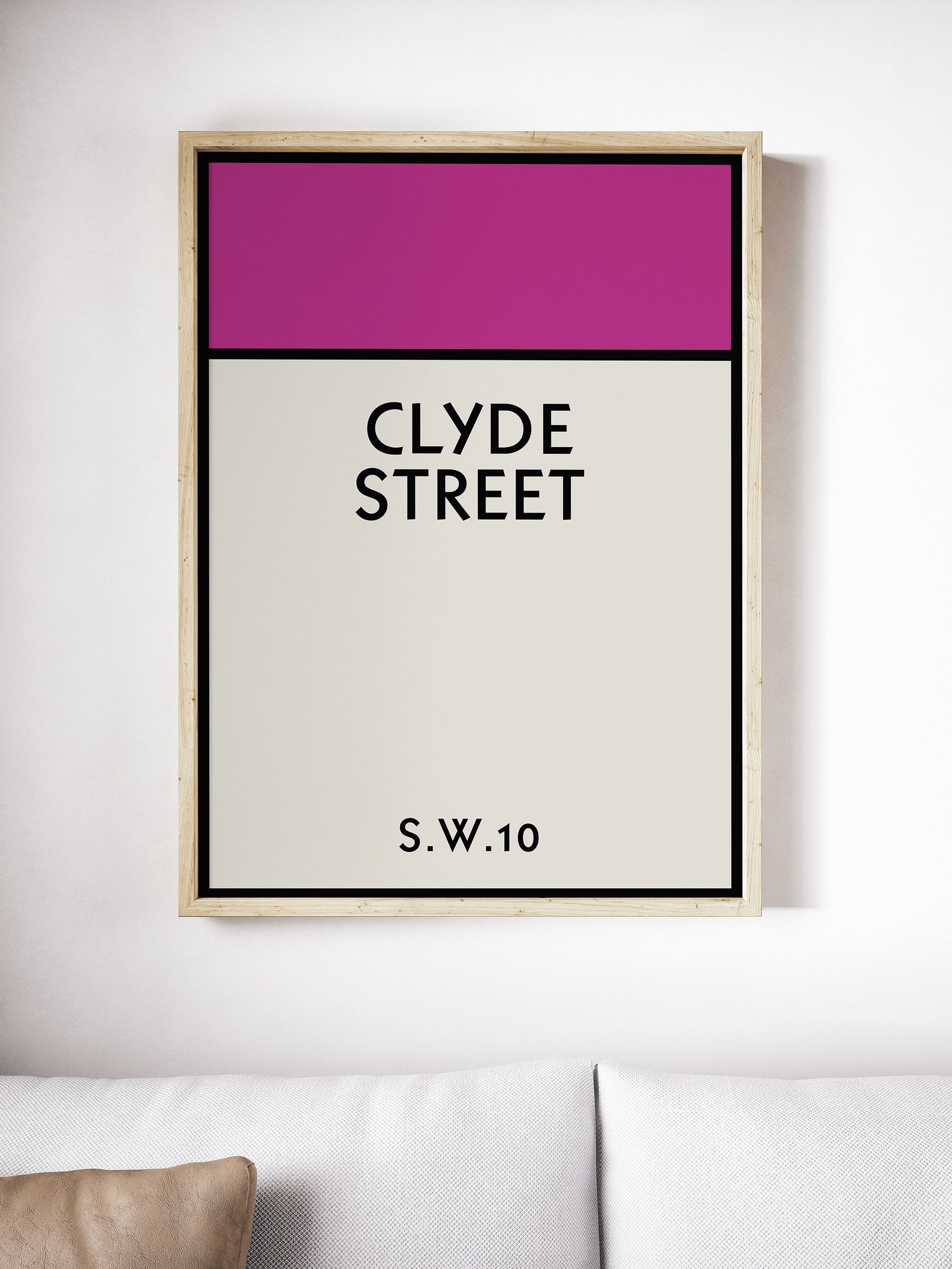 Personalised Monopoly Wall Art Custom Monopoly Street Name Print for ...