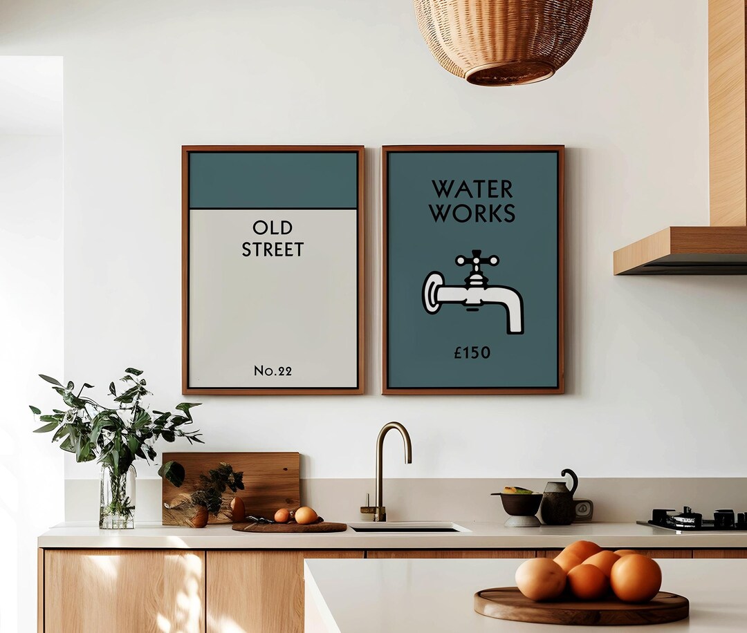 Monopoly Wall Art Set of 2 Personalised Monopoly Print and Poster ...