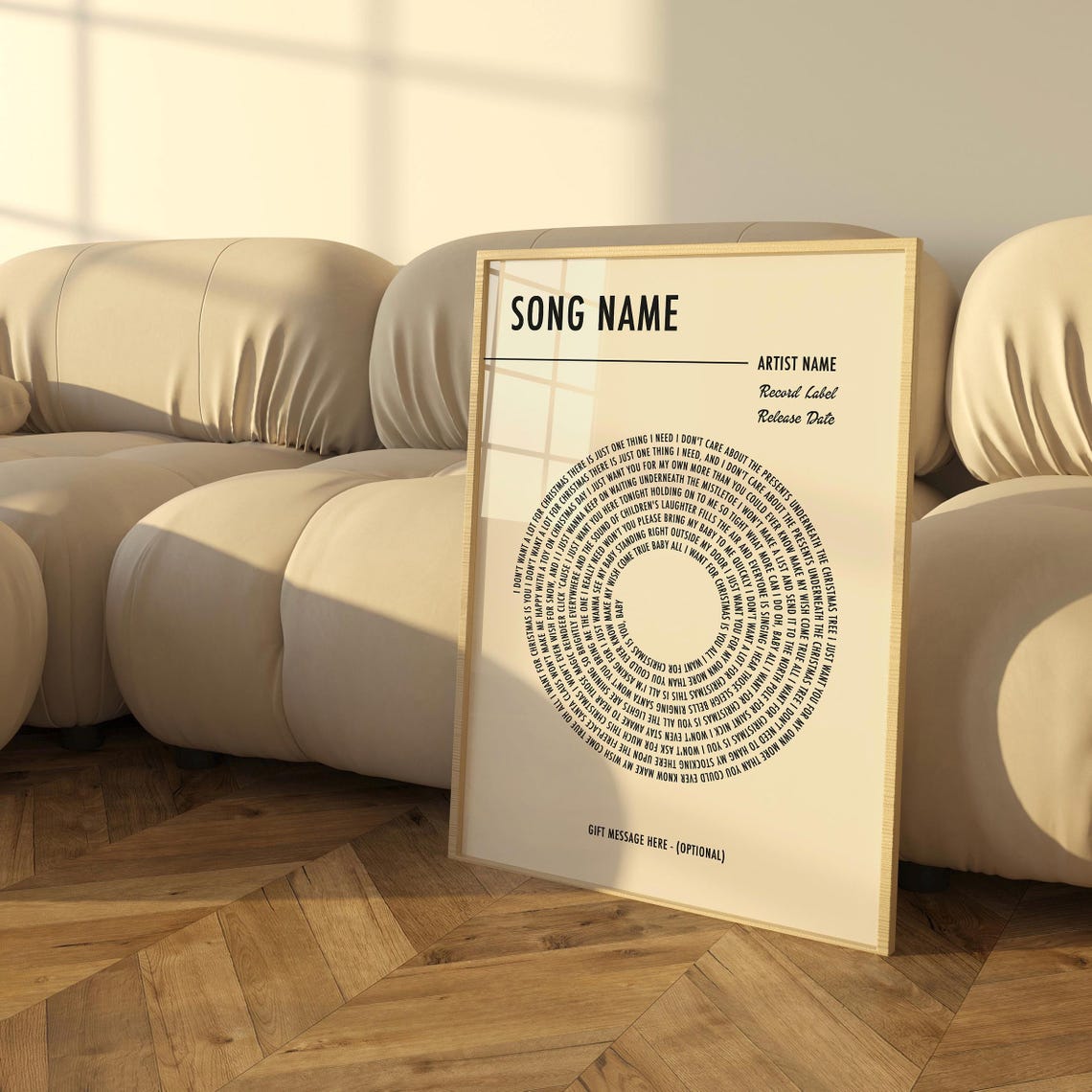 Custom Song Lyrics Poster, Personalized Vinyl Record Print for Music ...