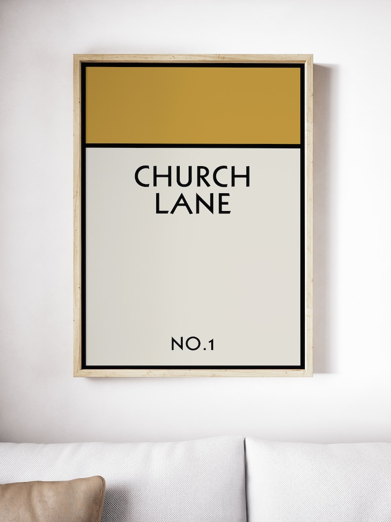 Custom Monopoly Street Name Print Personalised Monopoly Wall Art ...