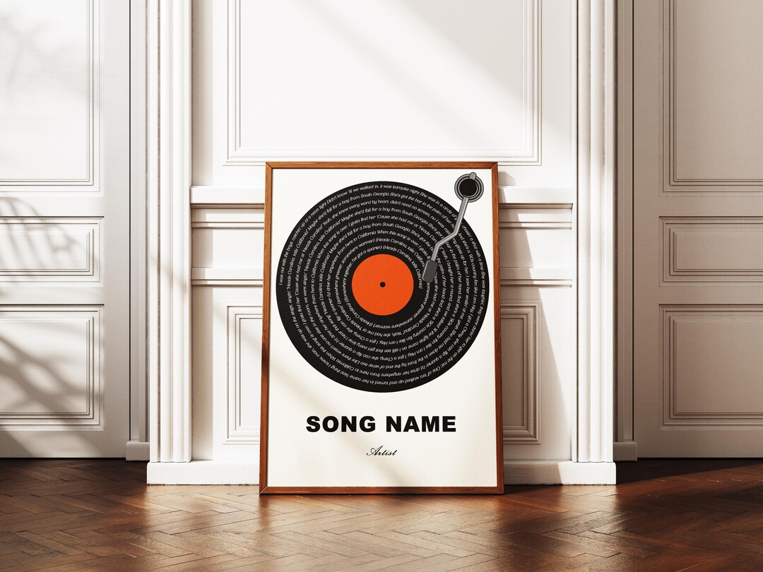 Custom Song Record Poster Print Personalized Music Vinyl Wall Art ...