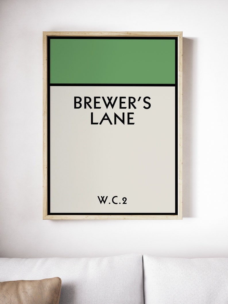 Custom Monopoly Street Name Print Personalised Monopoly Wall Art ...