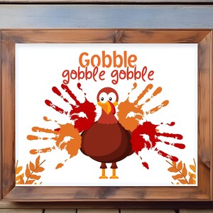 Turkey Handprint Art, DIY Thanksgiving Kid Craft, Digital Download ...
