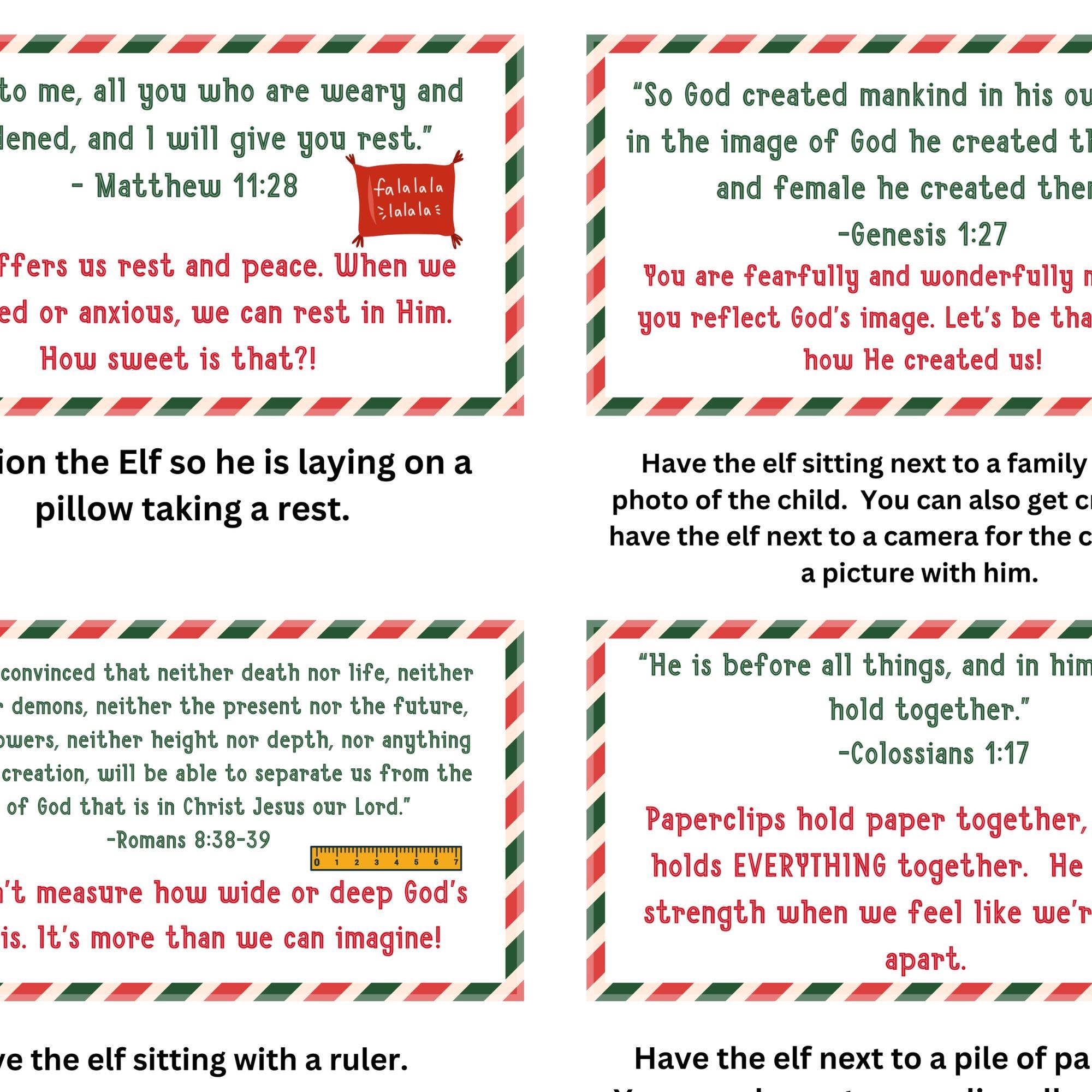 Christian Elf Note Printables, Bible Verse Elf Notes, Christian Elf ...