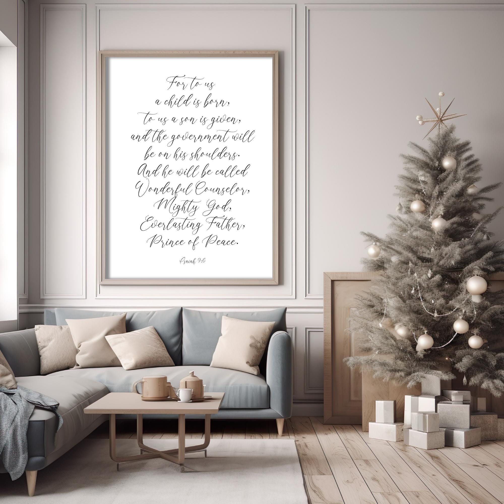 For Unto Us a Child is Born, Isaiah 9:6, Christmas Wall Art, the Birth ...