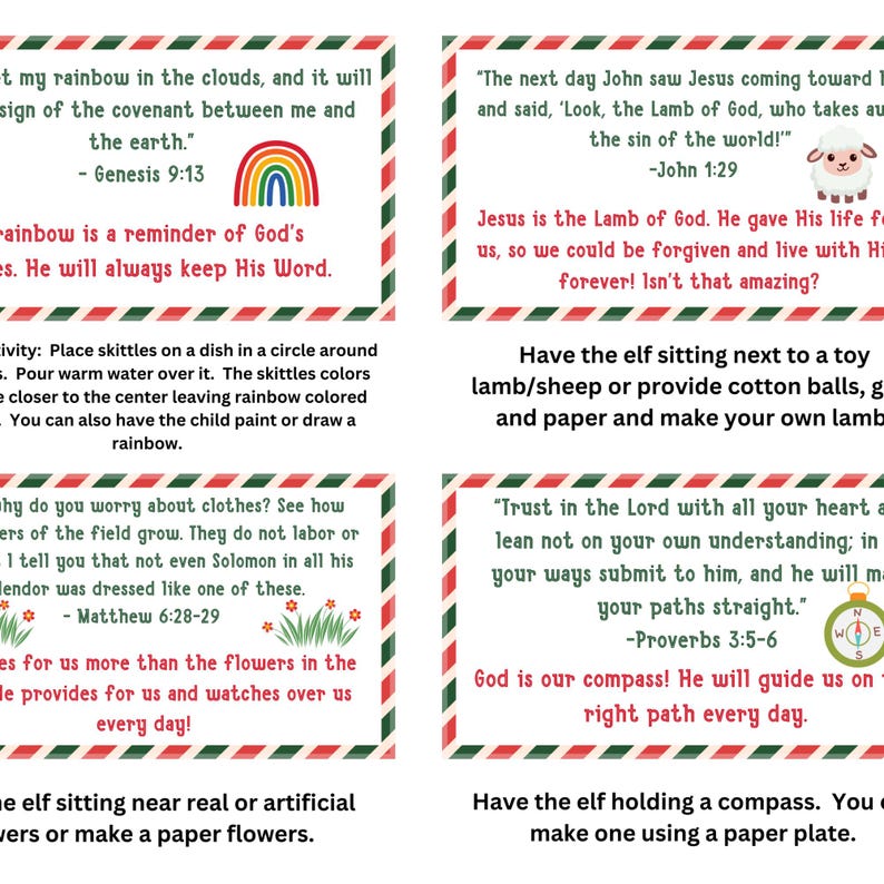 Christian Elf Note Printables, Bible Verse Elf Notes, Christian Elf ...