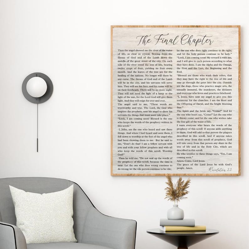 Revelation 22 Wall Art, Bible Chapter, Vintage Bible Art, Christian ...