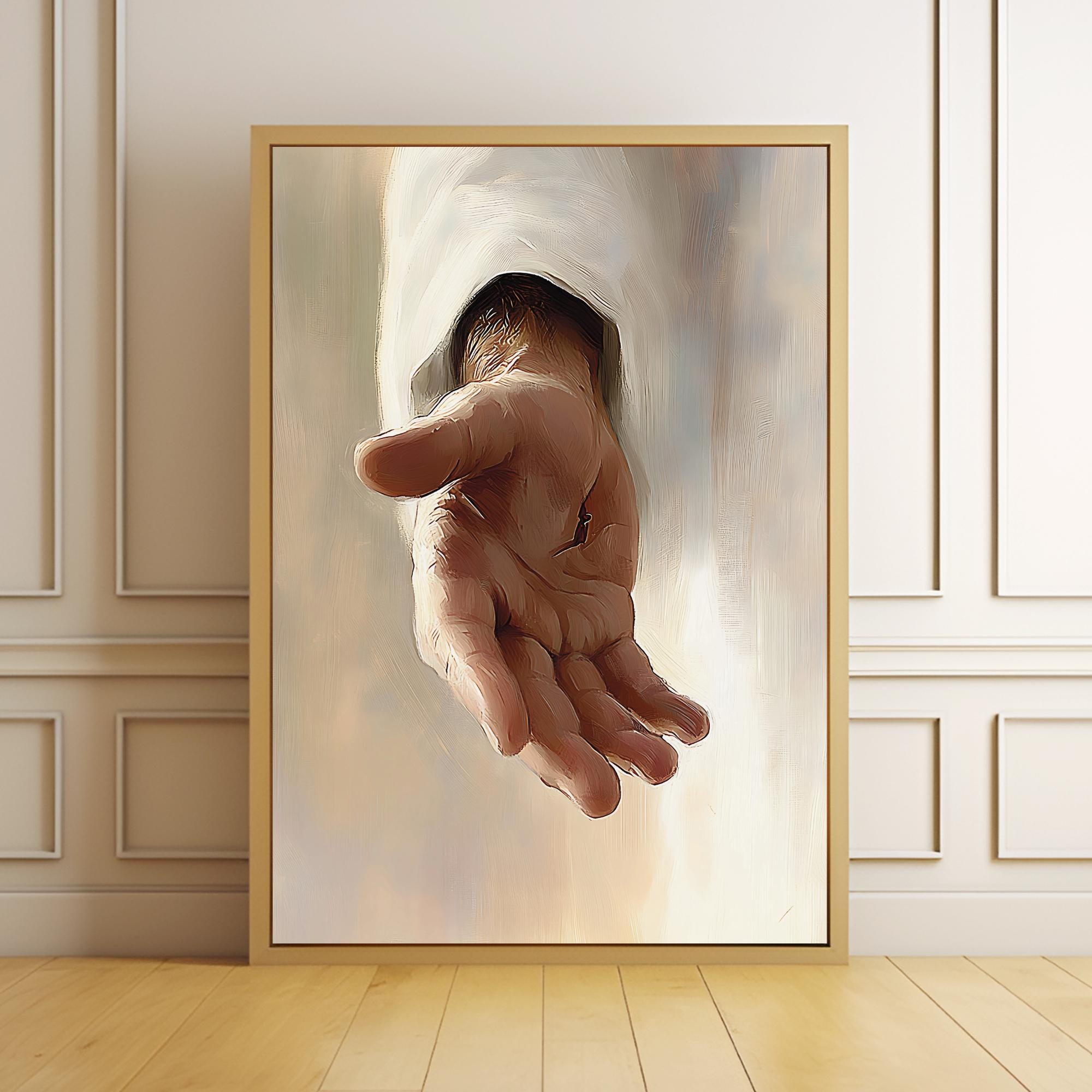 Jesus Oil Painting, Trust in Jesus Wall Art, Crucifixion Artwork ...